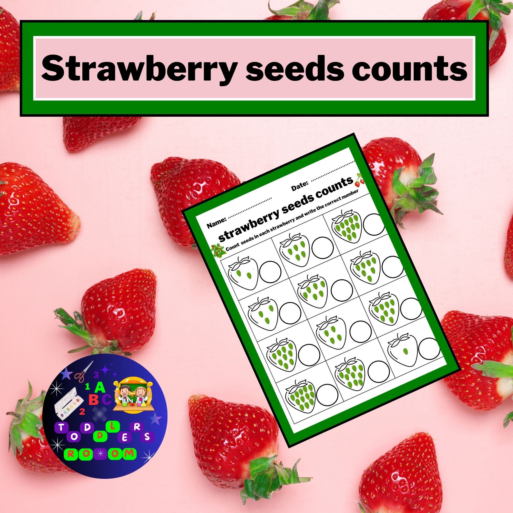 Strawberry Activities: Coloring, Writing, Patterns, Counting and ...