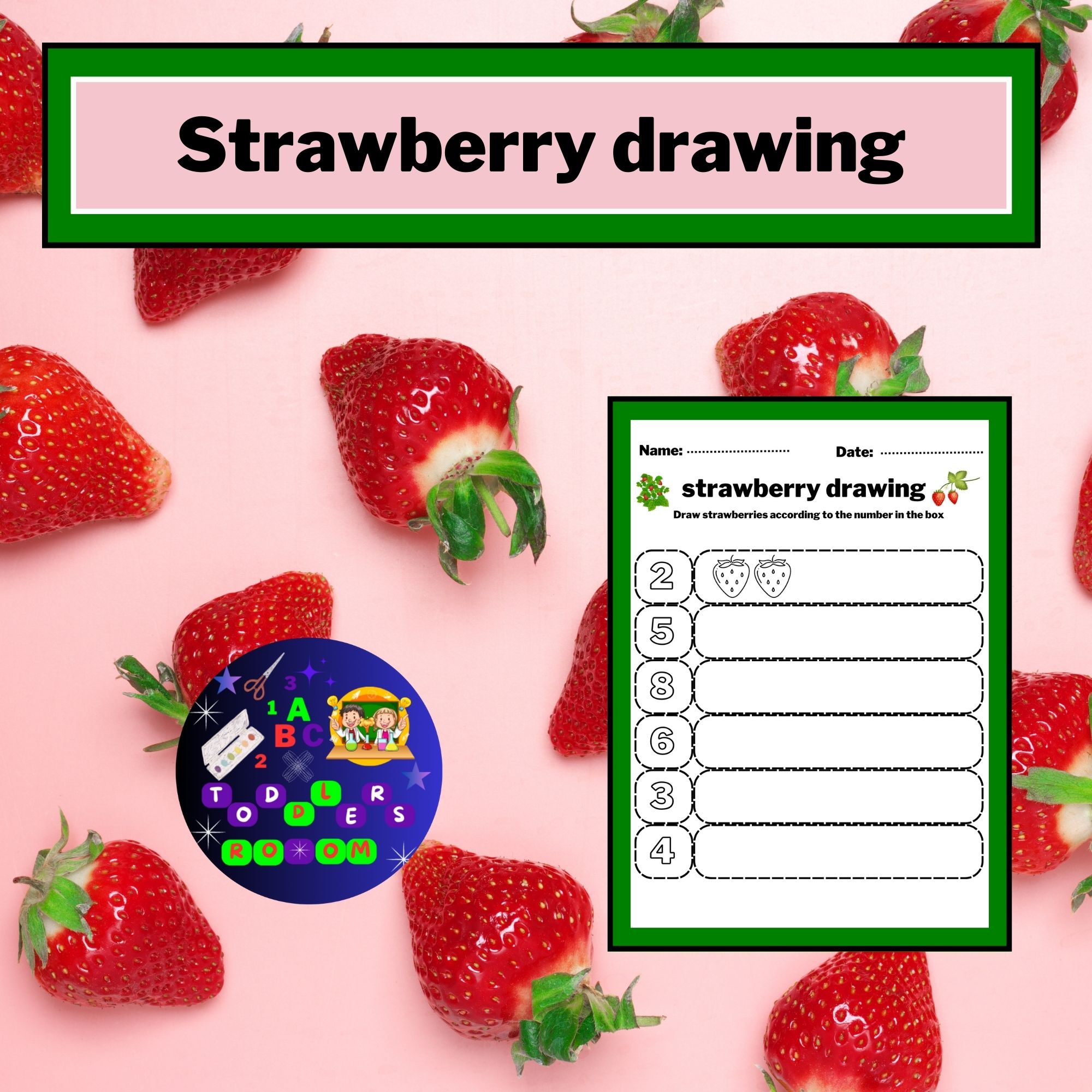 Strawberry Activities: Coloring, Writing, Patterns, Counting and ...