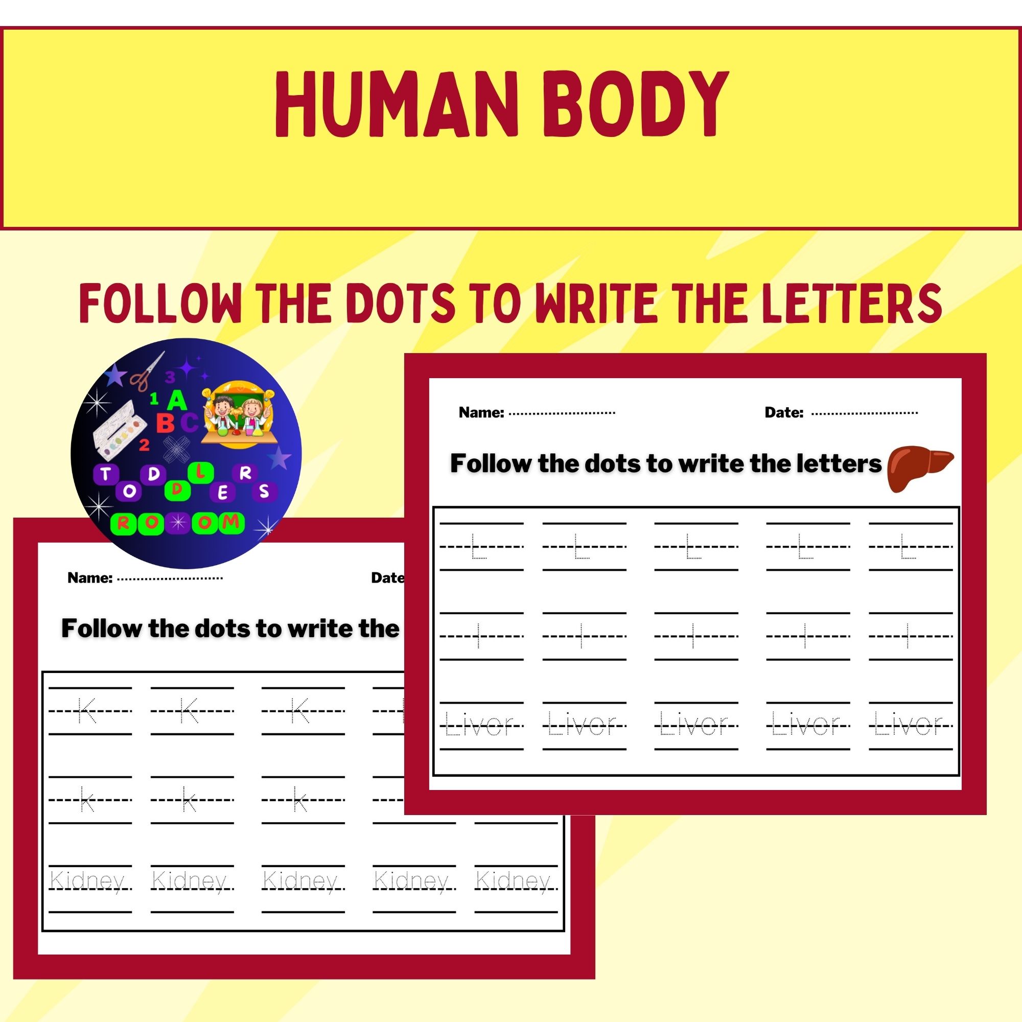 Human Body Organs: Drawing, Matching, and Writing Activity Work Sheets ...
