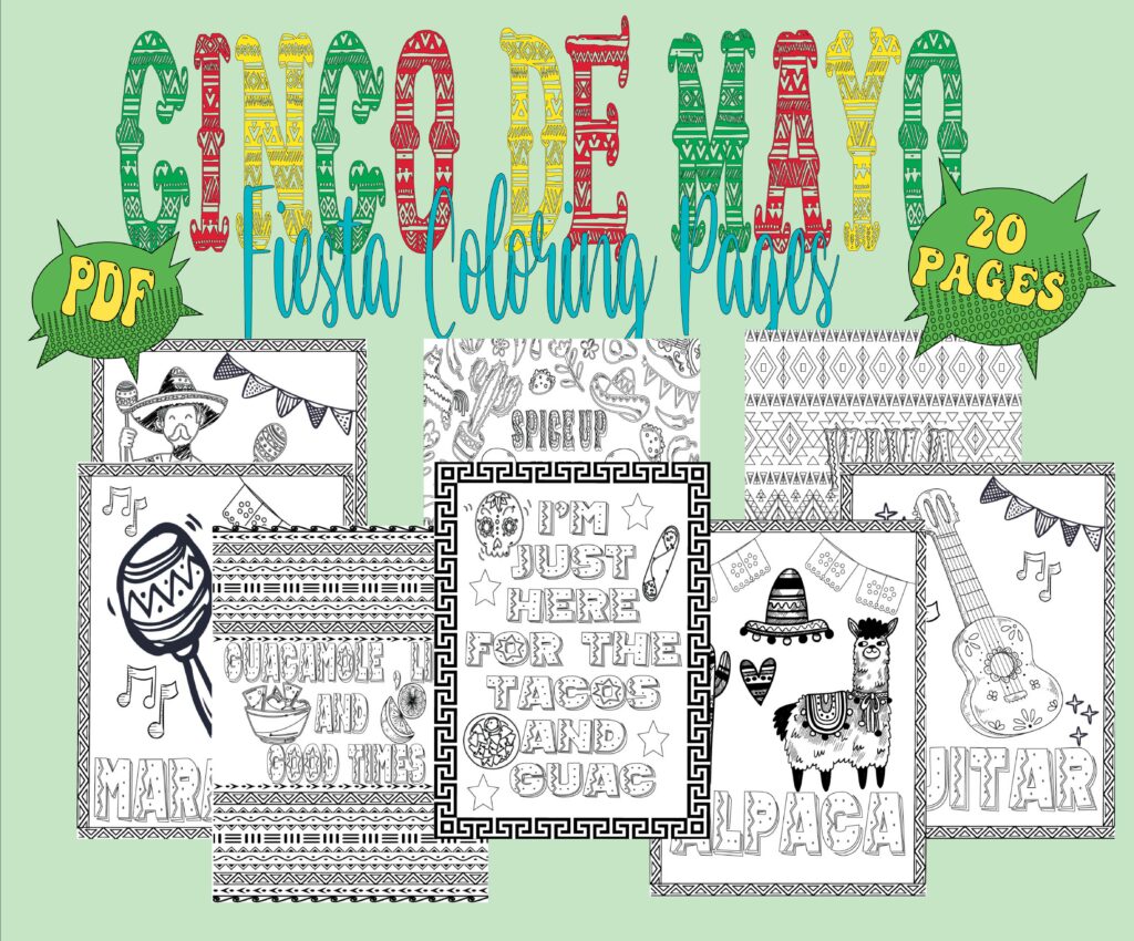 Cinco De Mayo Coloring Pages,Fiesta Coloring sheets,Cinco De Mayo ...