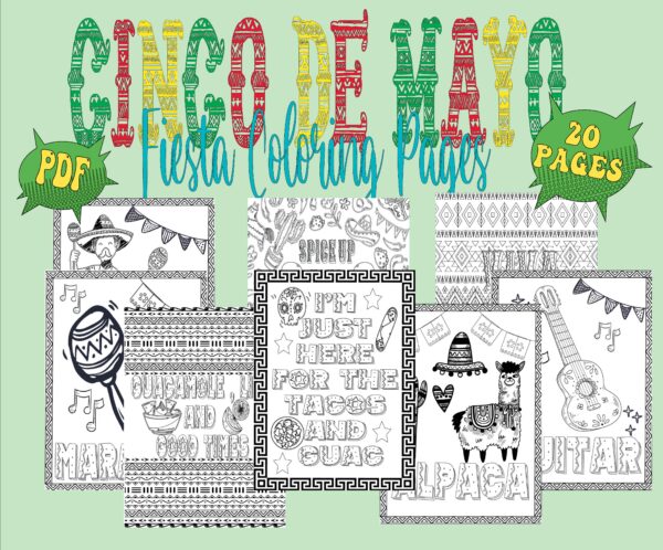 Cinco De Mayo Coloring Pages,Fiesta Coloring sheets,Cinco De Mayo ...