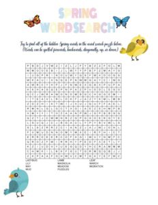 SPRING BREAK Word Search Puzzle |Spring Worksheet Activity | Spring ...