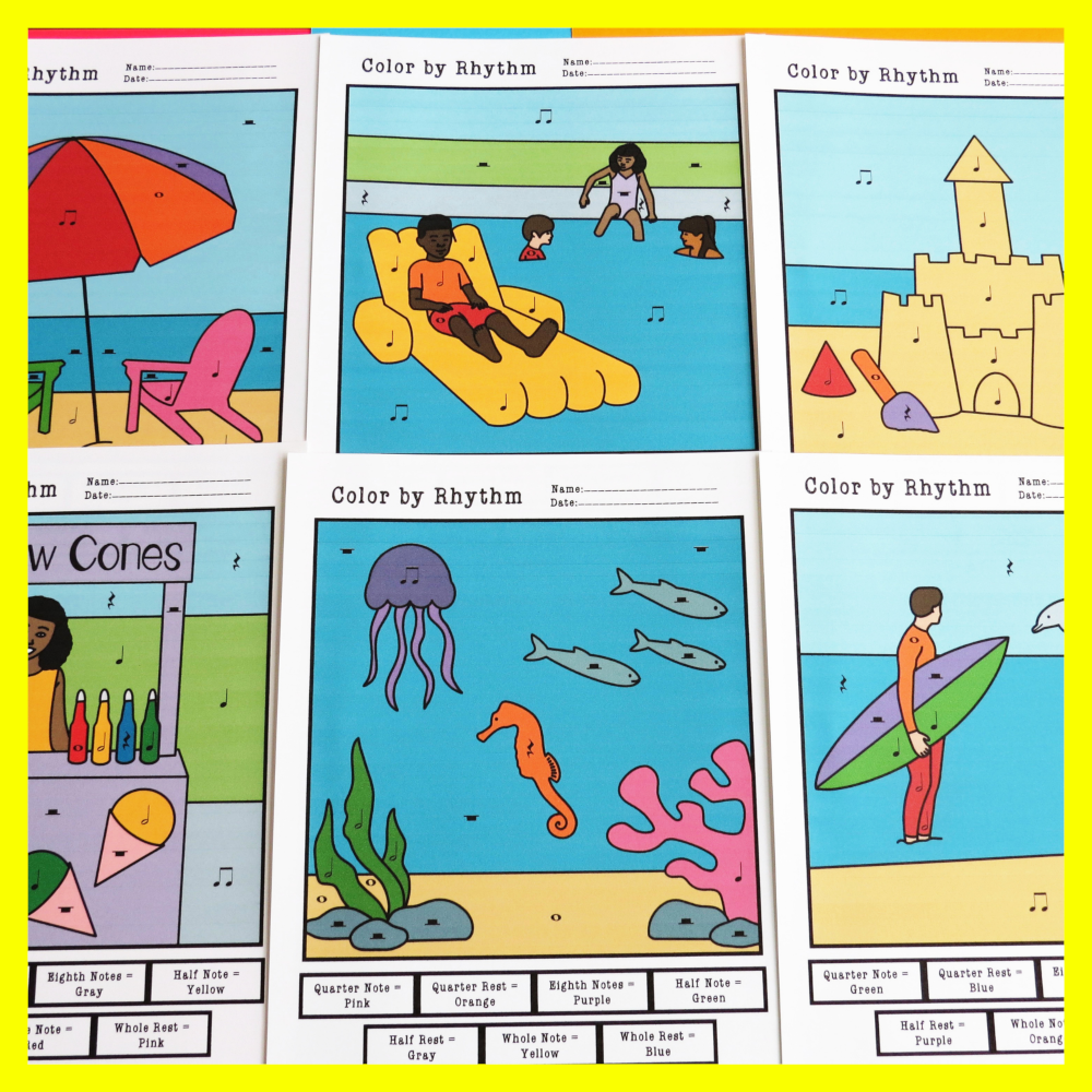 Summer Themed Color by Rhythm Worksheets | End of Year Activities ...