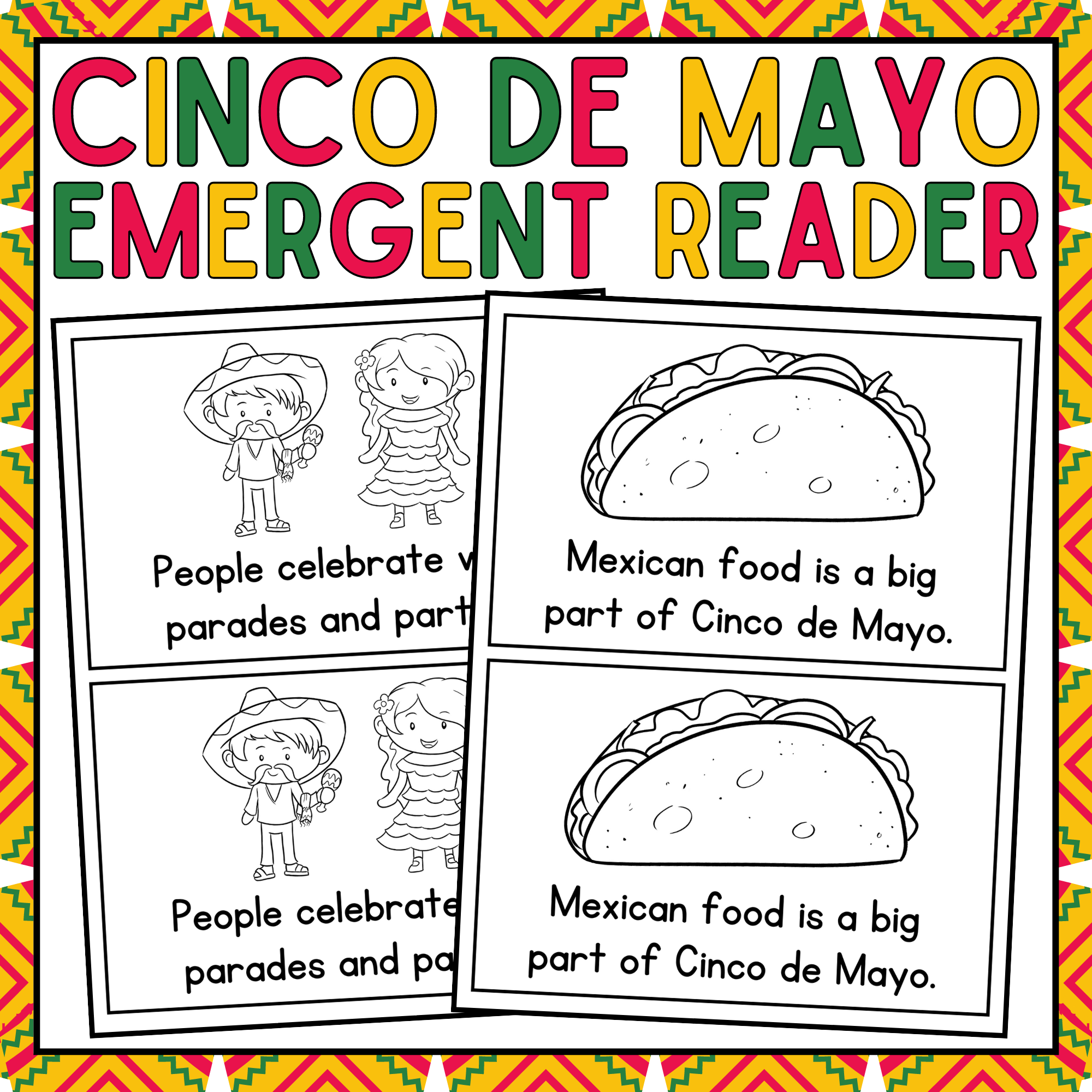 Cinco de Mayo Mini Book for Emergent Readers | Cinco de Mayo Emergent ...