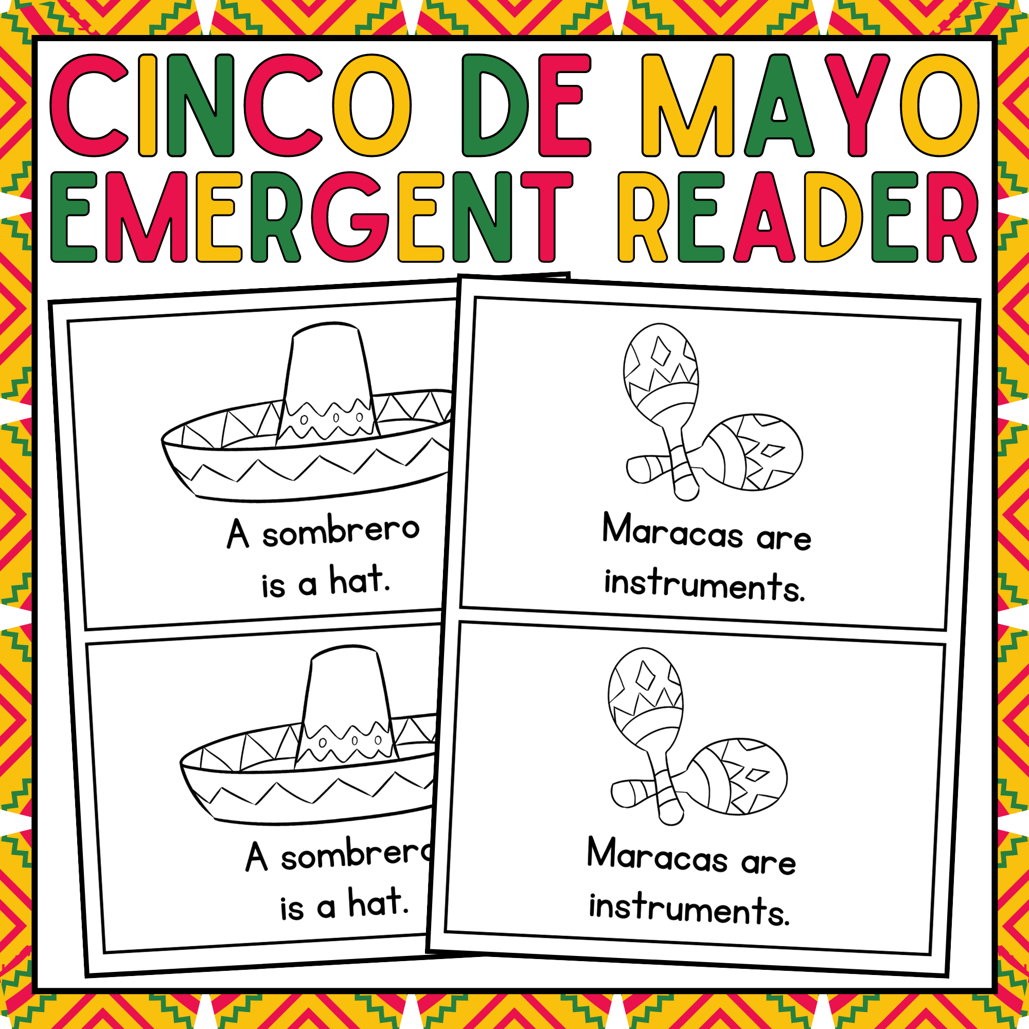 Cinco de Mayo Mini Book for Emergent Readers | Cinco de Mayo Emergent ...