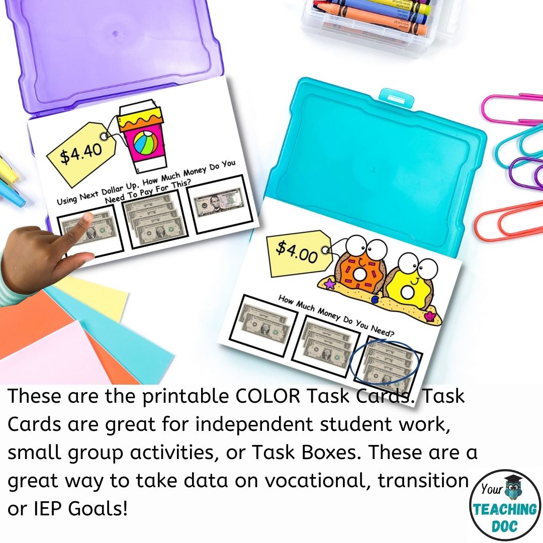 Summer Identify and Count Money w/ Next Dollar Up + Task Cards | Made ...