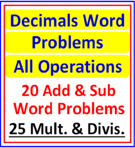 Decimals Word Problems All Operations (45 Problems in All) | Made By ...