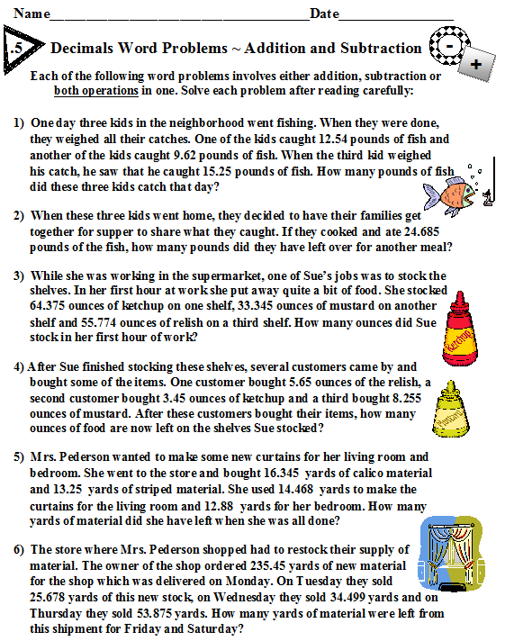 Decimals Word Problems All Operations (45 Problems in All) | Made By ...