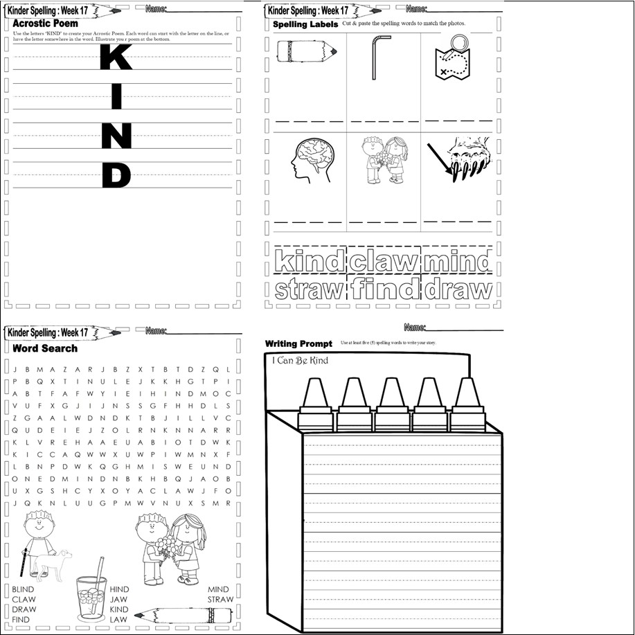 Kindergarten Spelling Worksheets Curriculum Week 17 | Made By Teachers