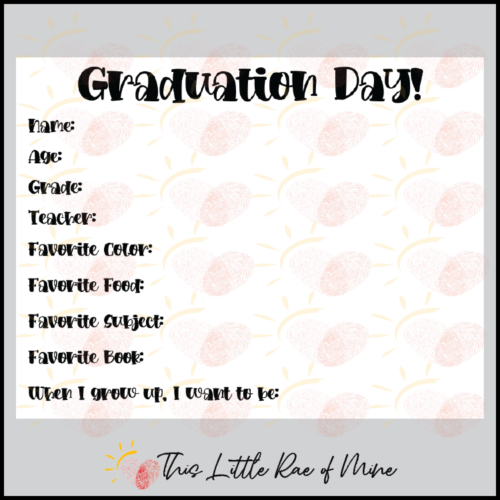 Graduation Day - Preschool - PreK kindergarten – keepsake | Made By ...
