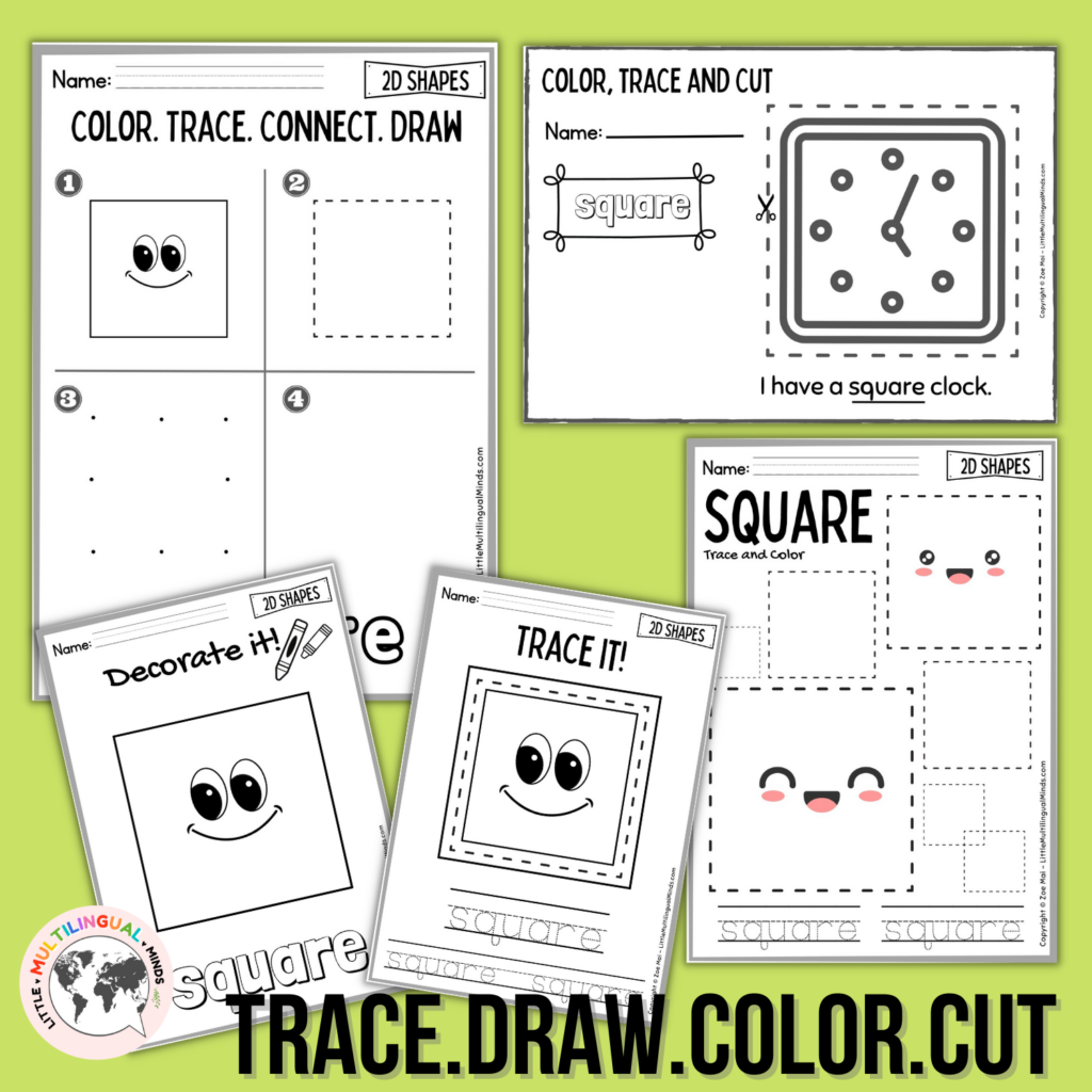 2D Shapes Worksheets: Tracing Shapes, Drawing Shapes | Pre-K ...