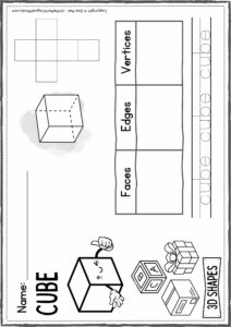 3D Shapes Practice Sheets for Preschool, Pre-K, Kindergarten - Color ...