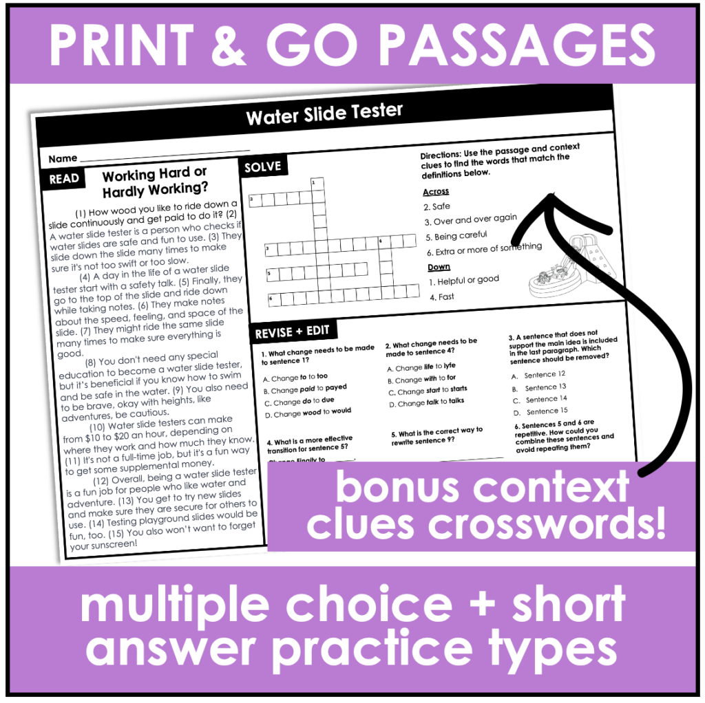 Revising and Editing Practice 3rd Grade Passages with Opinion Writing ...