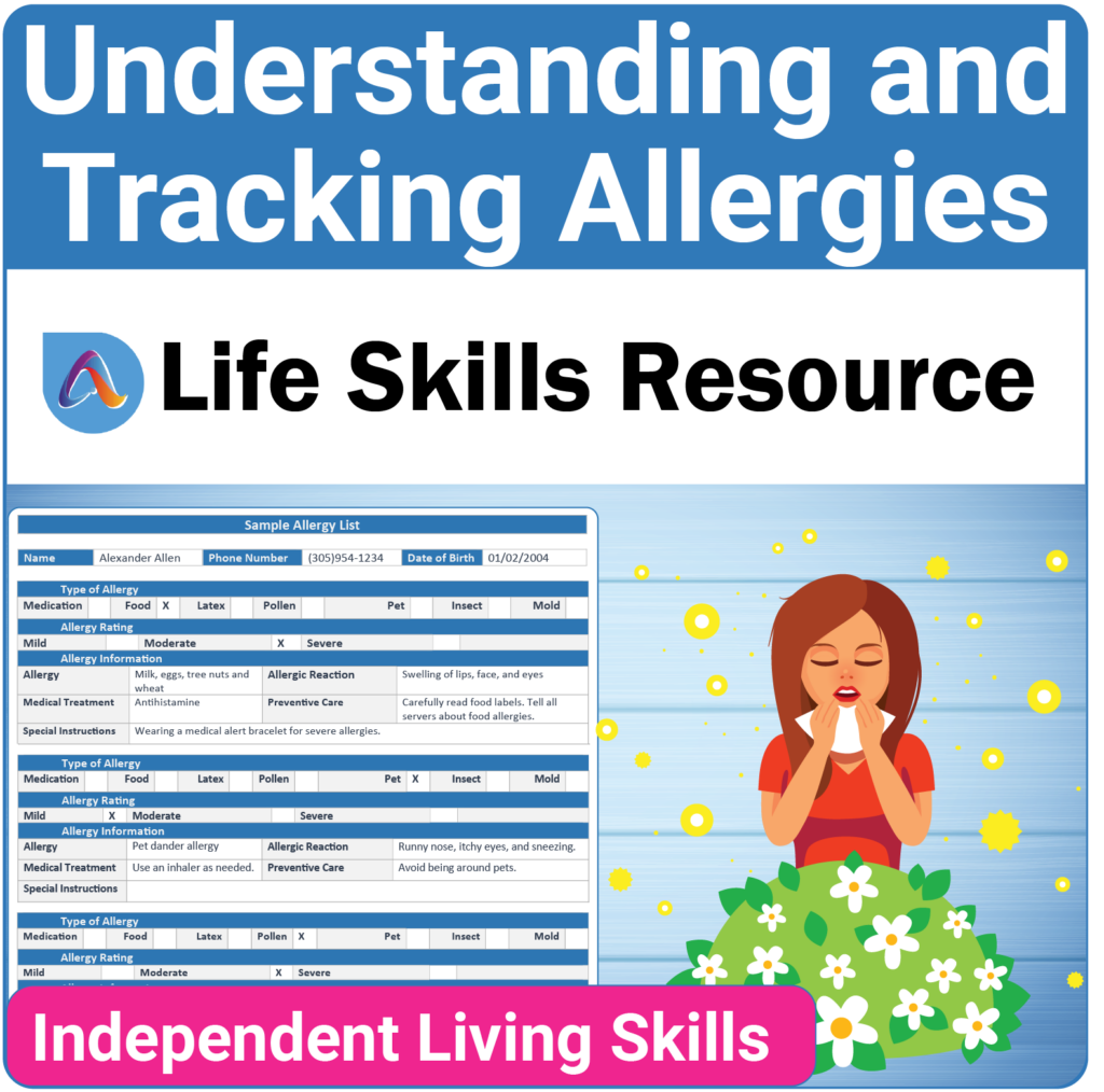 How to Create a Allergy Tracking List No-Prep SPED Independent Living ...