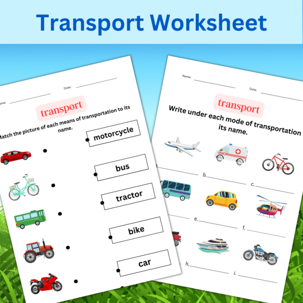 preschool transport worksheet for kindergarten - Transportation for ...