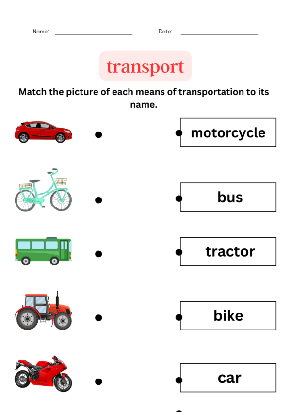 preschool transport worksheet for kindergarten - Transportation for ...