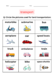 preschool transport worksheet for kindergarten - Transportation for ...