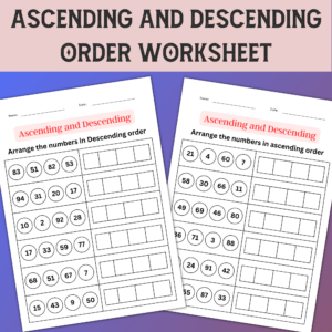 Ascending and descending order worksheet 1 to 100 - Ordering numbers ...