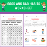 Good and bad habits in School worksheet for kindergarten, Printable and ...