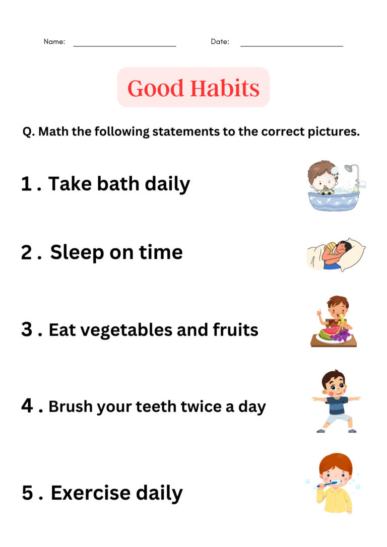 Good And Bad Habits In School Worksheet For Kindergarten Printable And