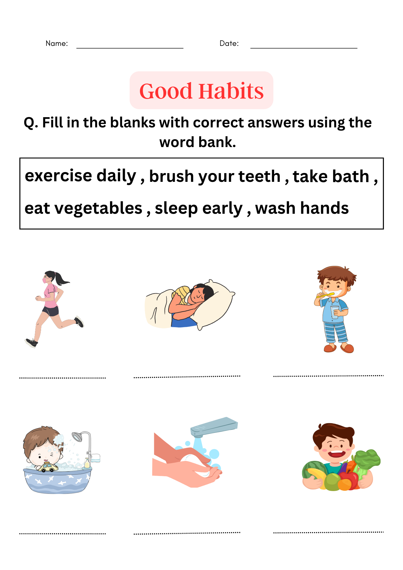 Good And Bad Habits In School Worksheet For Kindergarten Printable And