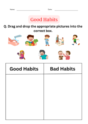 Good and bad habits in School worksheet for kindergarten, Printable and ...