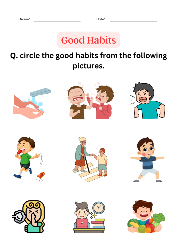 Good and bad habits in School worksheet for kindergarten, Printable and ...