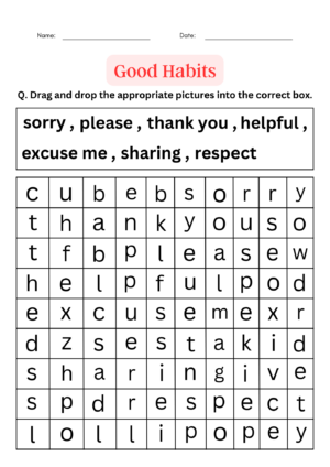 Good and bad habits in School worksheet for kindergarten, Printable and ...