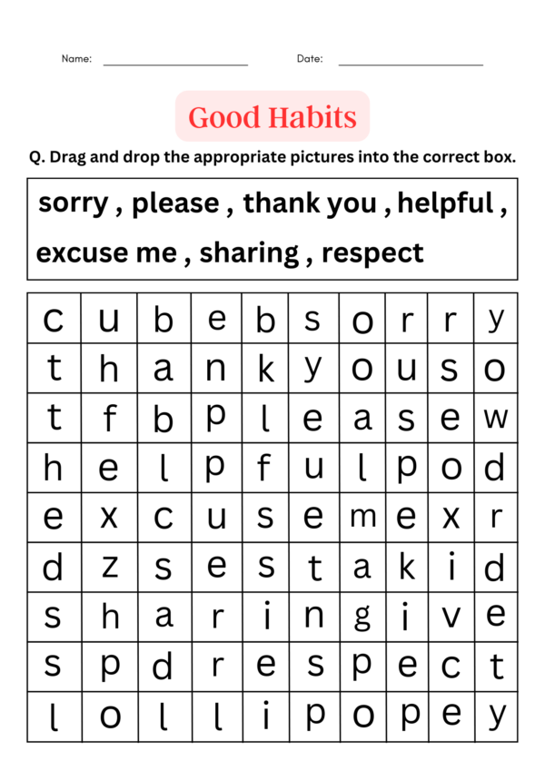 Good and bad habits in School worksheet for kindergarten, Printable and ...