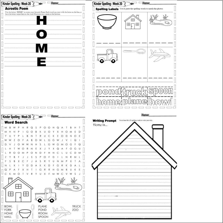 Kindergarten Spelling Worksheets Curriculum Week 20 Sight Words | Made ...