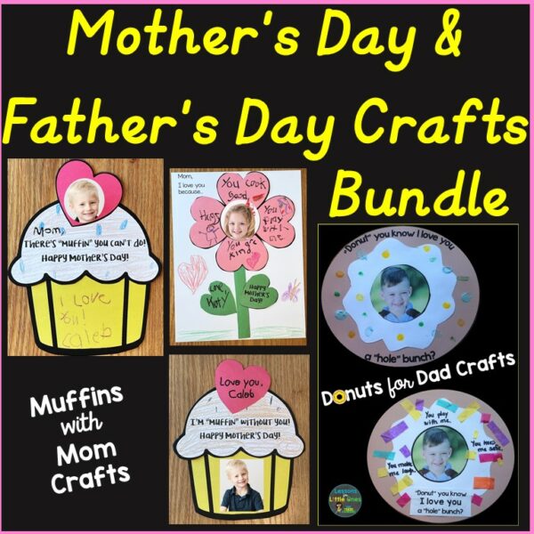 Mothers Day & Fathers Day Crafts Bundle Muffins with Mom, Donuts for ...
