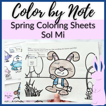 Sol Mi Spring Color by Note Worksheets // Solfege coloring sheets print ...