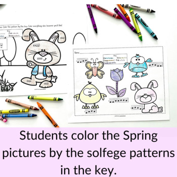 Re Spring Color by Note Worksheets / Pentatonic Solfege coloring sheets ...