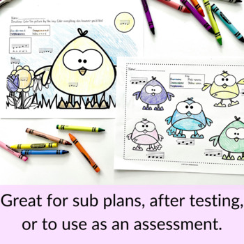 Re Spring Color by Note Worksheets / Pentatonic Solfege coloring sheets ...