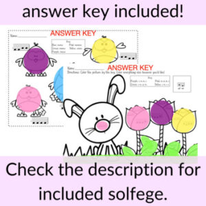 Re Spring Color by Note Worksheets / Pentatonic Solfege coloring sheets ...
