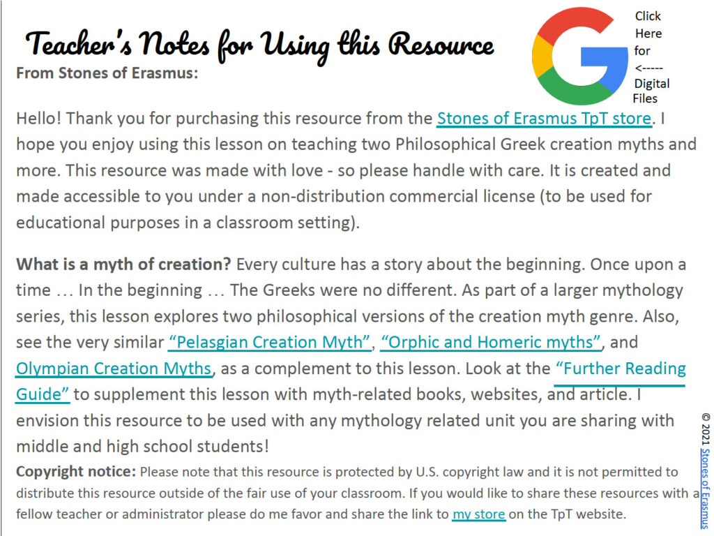 Orphic and Homeric Creation Myths: Mythology Series (Copy) | Made By ...