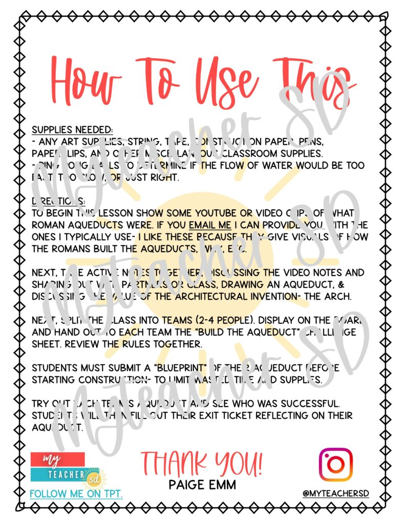 Roman Aqueduct STEM Lesson and Challenge | Made By Teachers