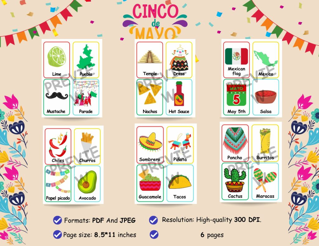 Cinco de Mayo Flashcards for Fun and Festive Learning (No Alcohol ...