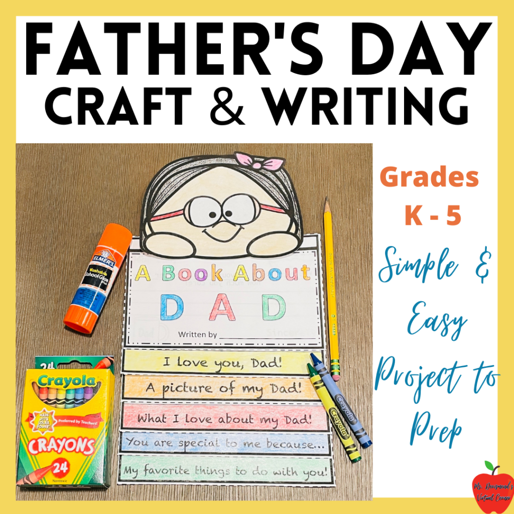 Father's Day Flip Book | Art Craft and Writing Prompt Activity (K-2 ...
