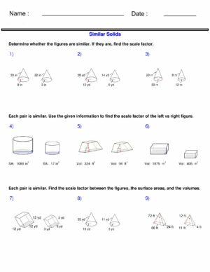 Surface Area & Volume - Similar Solids Worksheets | Made By Teachers