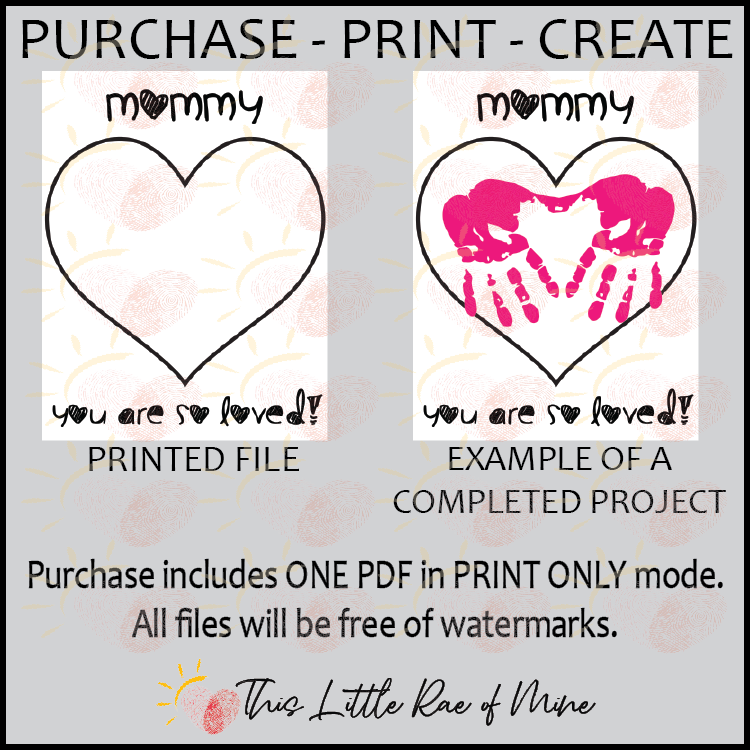 Mommy - you are so loved - Mother's Day - Handprint Art - printable ...