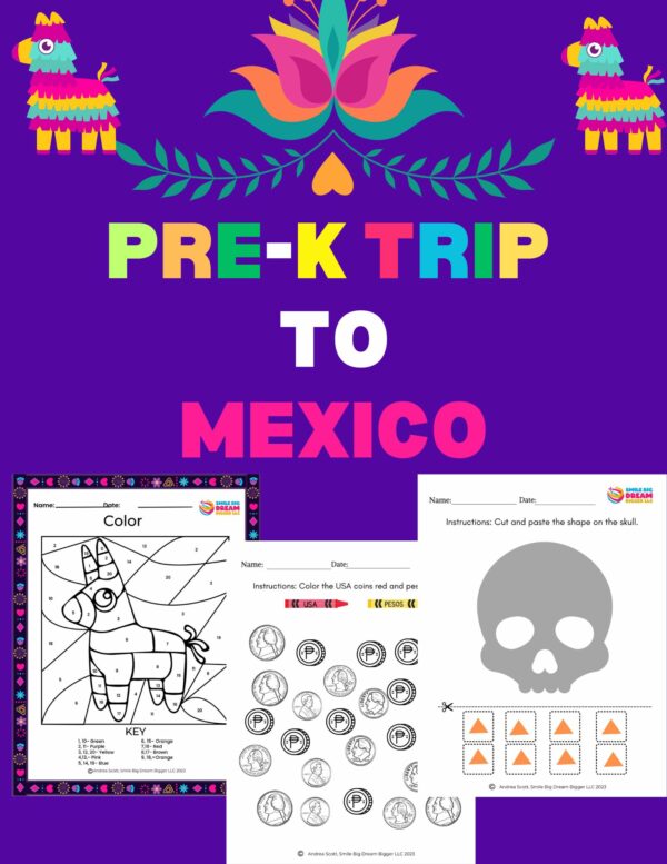 Pre-K Cinco de Mayo Spanish Animal's Food, Math, Number, Design Art ...