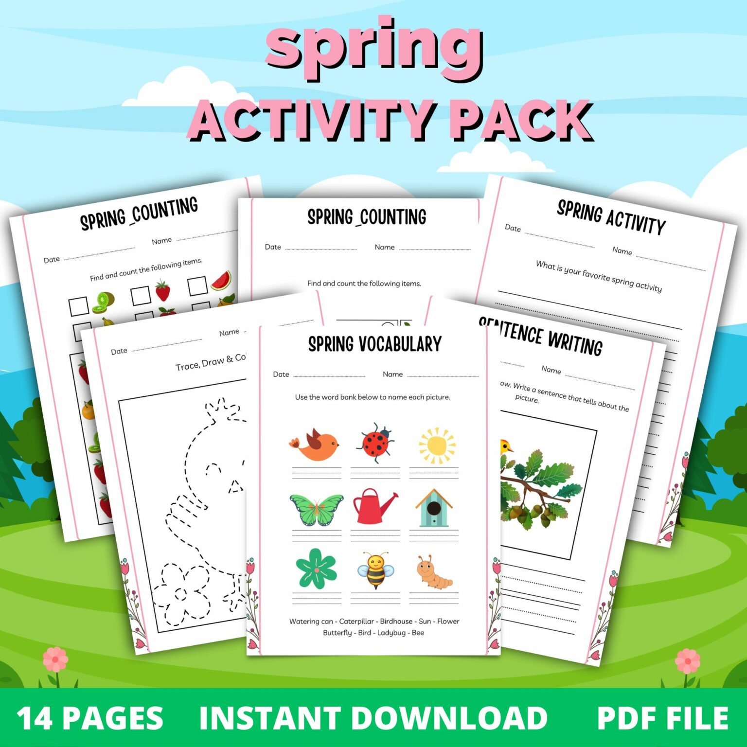 Spring Activity Pack, Classroom Activities, Spring Activity Printable ...