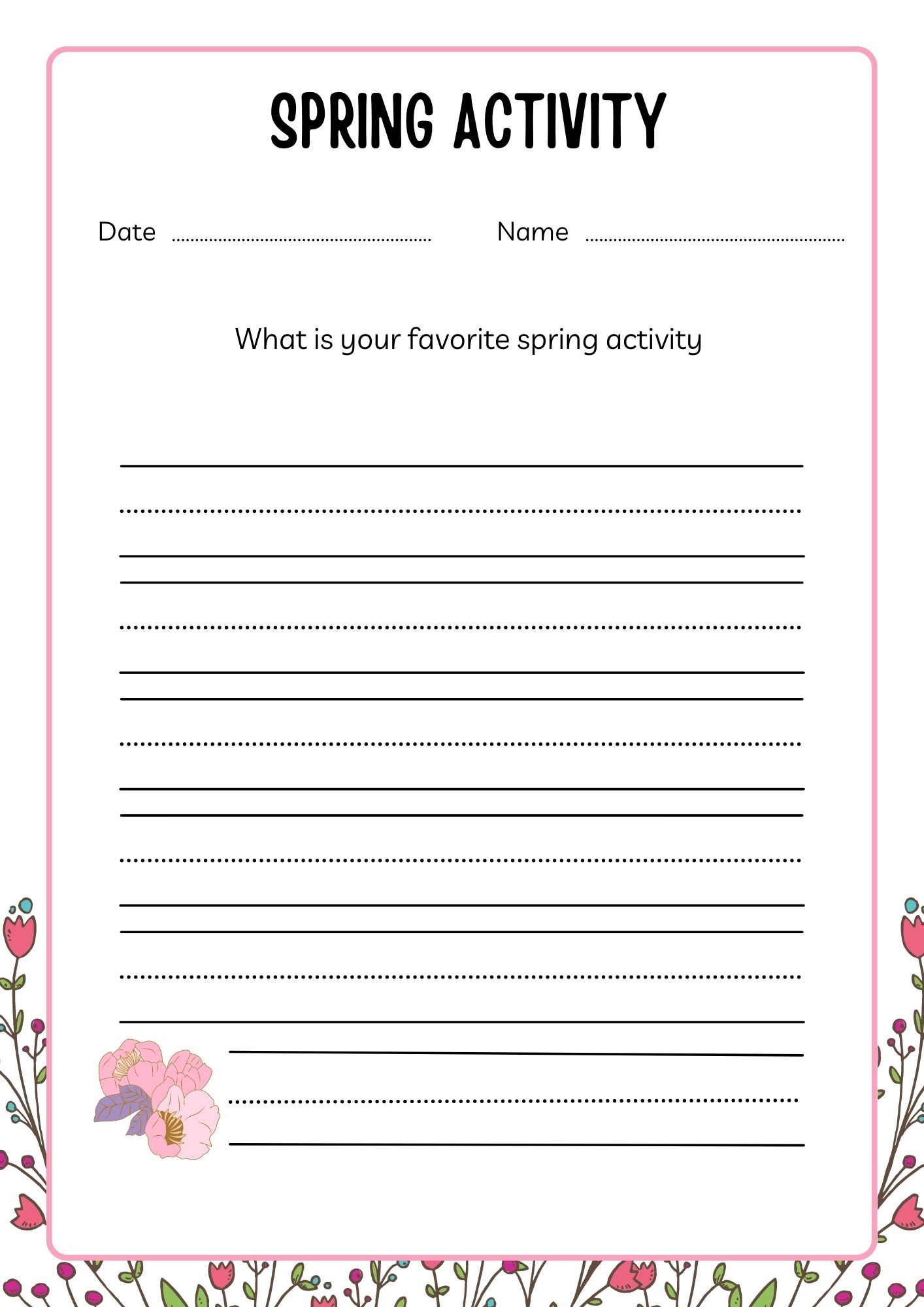 Spring Activity Pack, Classroom Activities, Spring Activity Printable ...