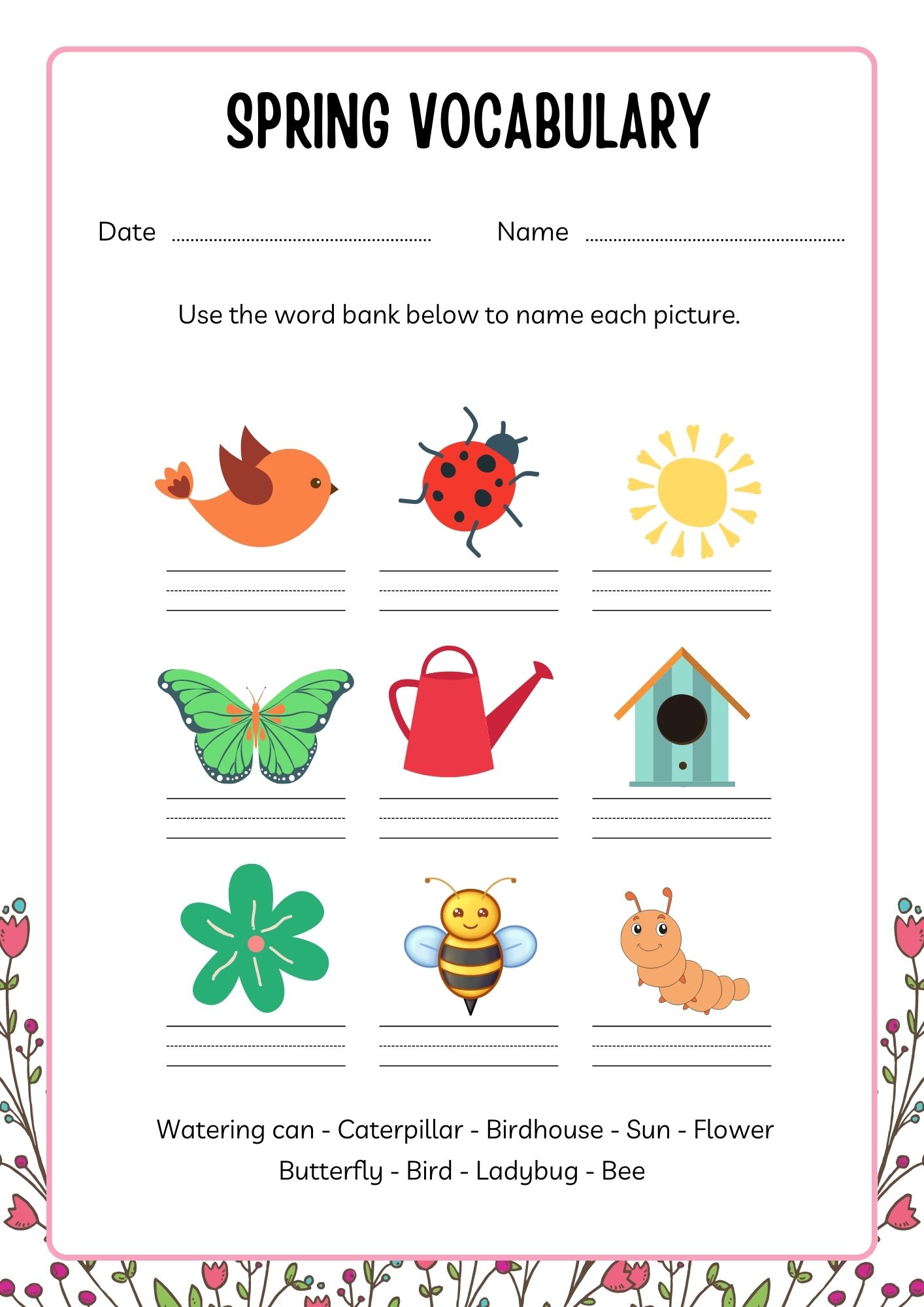 Spring Activity Pack, Classroom Activities, Spring Activity Printable ...