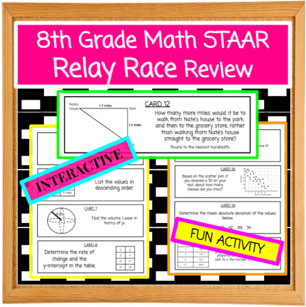 8th Grade Math STAAR Relay Race Game Review | Made By Teachers