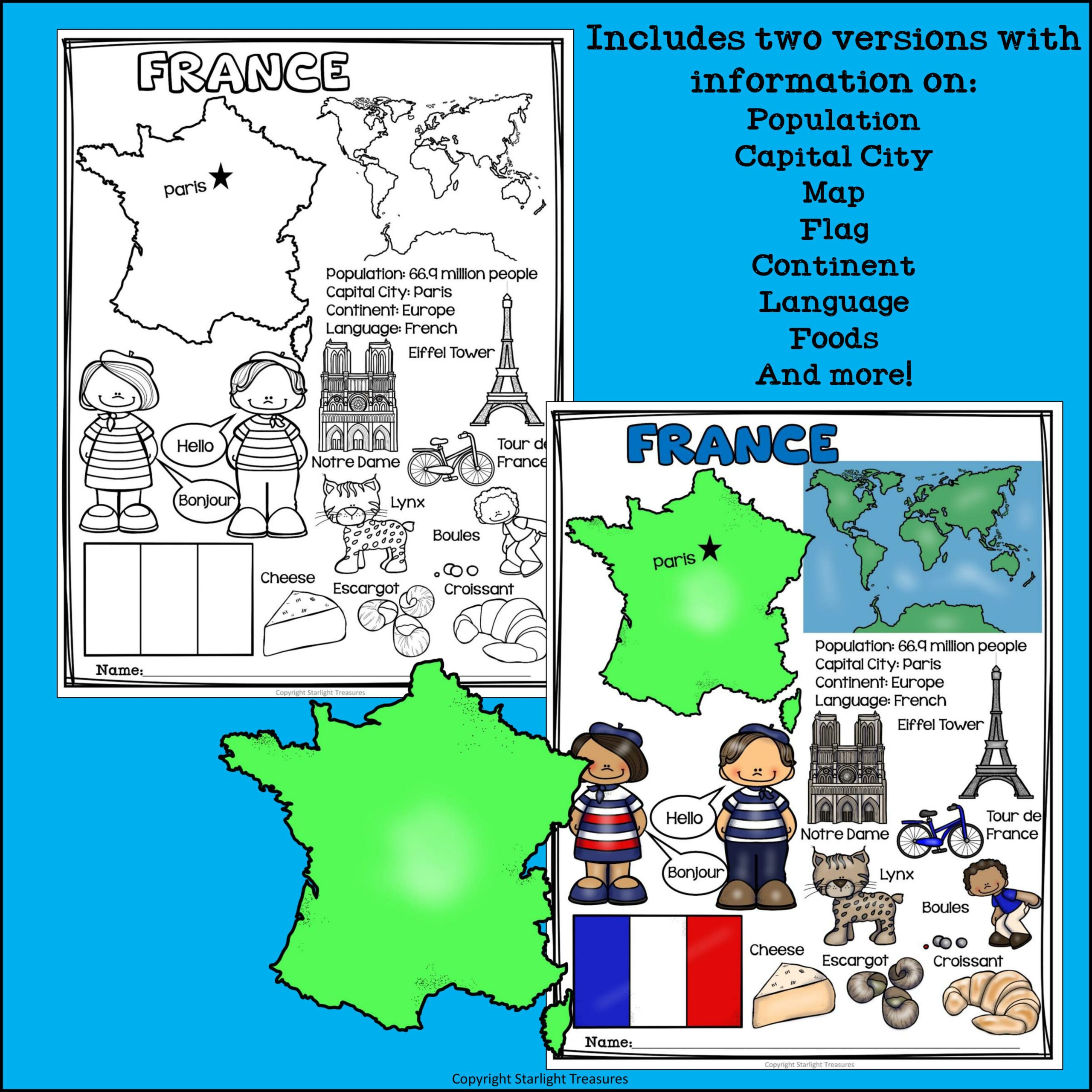 France Fact Sheet for Early Readers | Made By Teachers