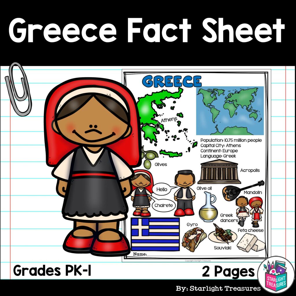 Greece Fact Sheet for Early Readers | Made By Teachers