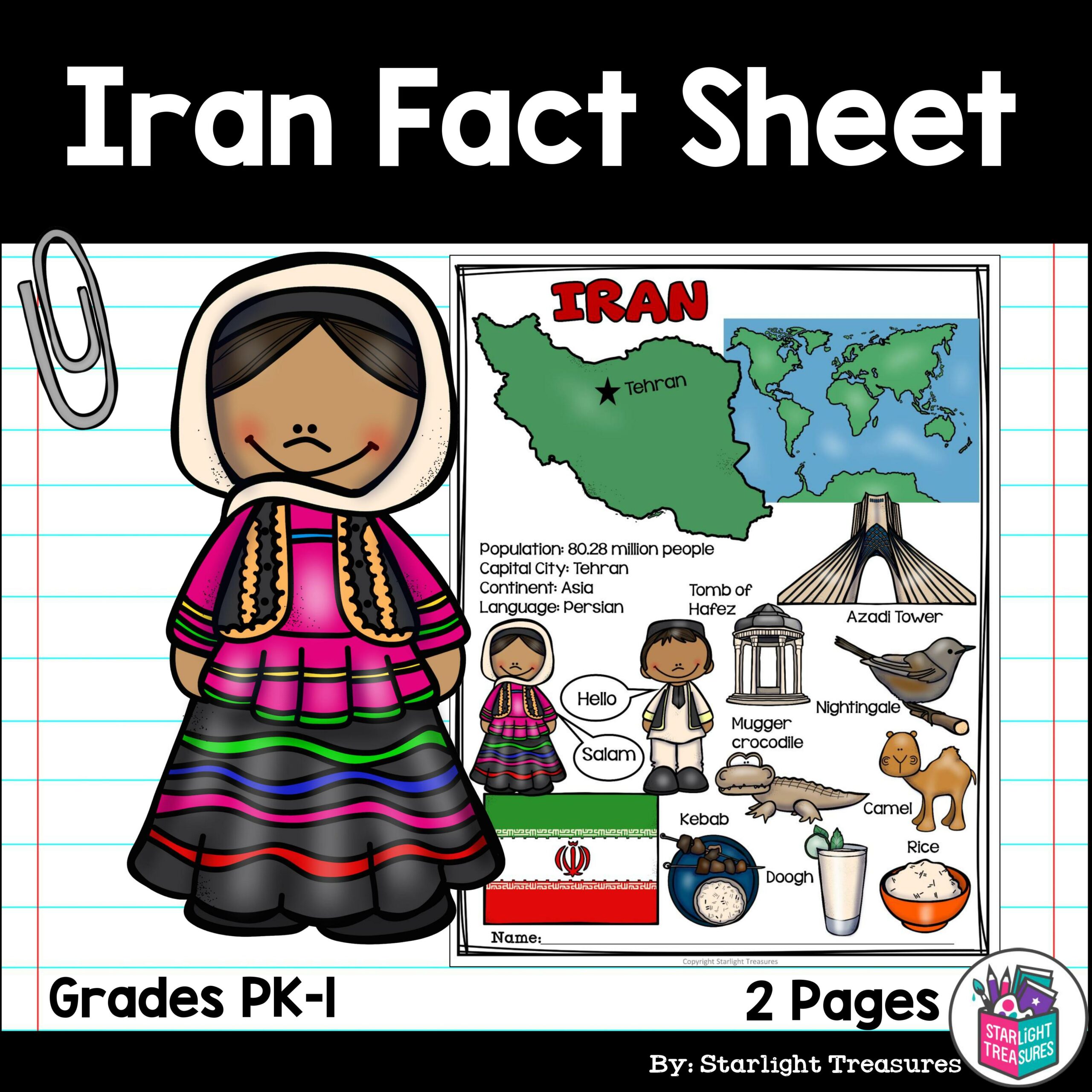 Iran Fact Sheet for Early Readers | Made By Teachers