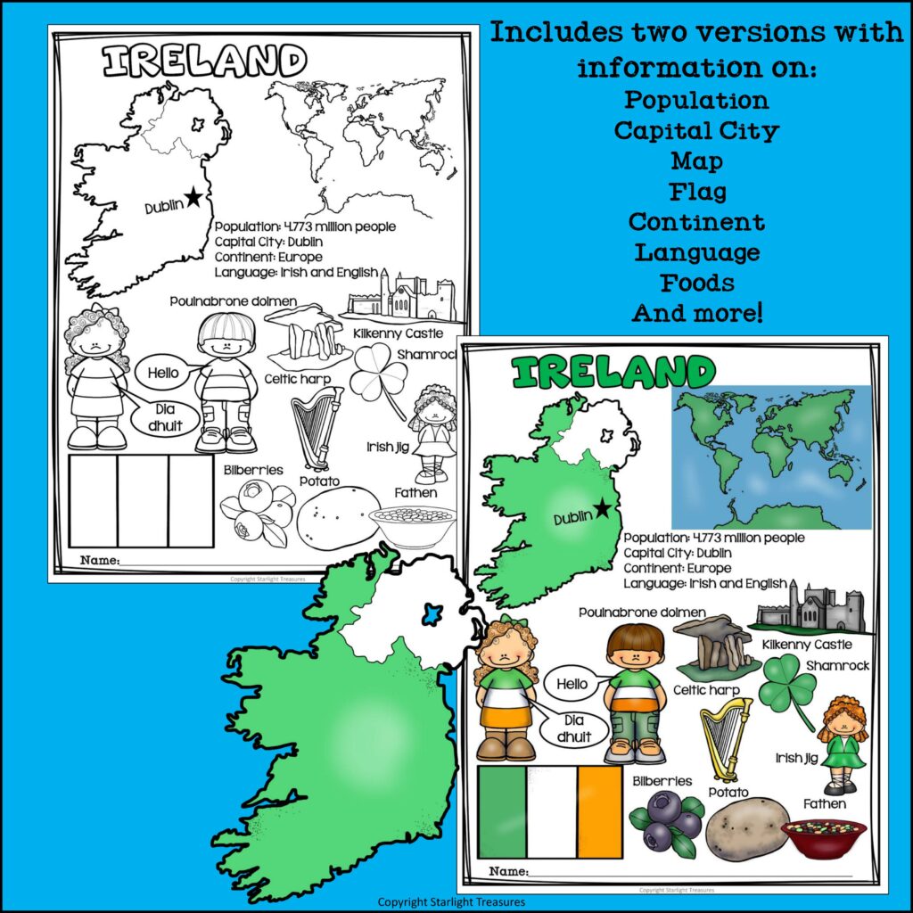 Ireland Fact Sheet for Early Readers | Made By Teachers